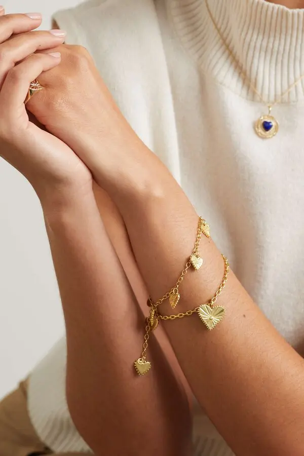 MARLO LAZ Small Pour Toujours Heart Diamond Bracelet