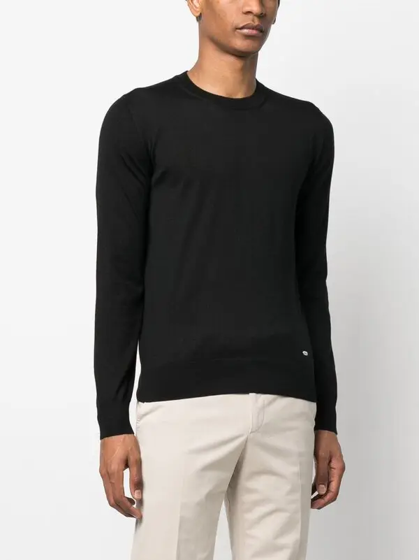 Brioni Crew-neck Cashmere-silk Jumper - Black