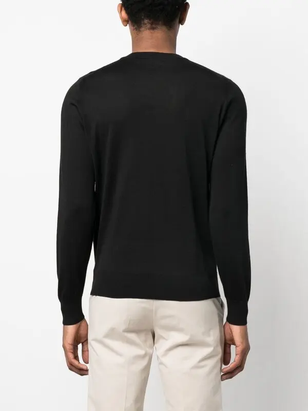 Brioni Crew-neck Cashmere-silk Jumper - Black
