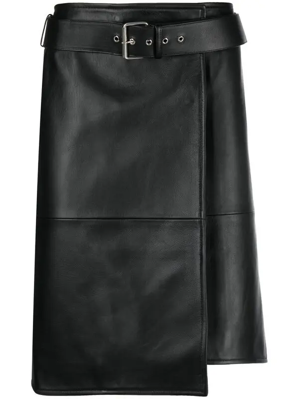 Moschino Belted-waist Leather Shorts