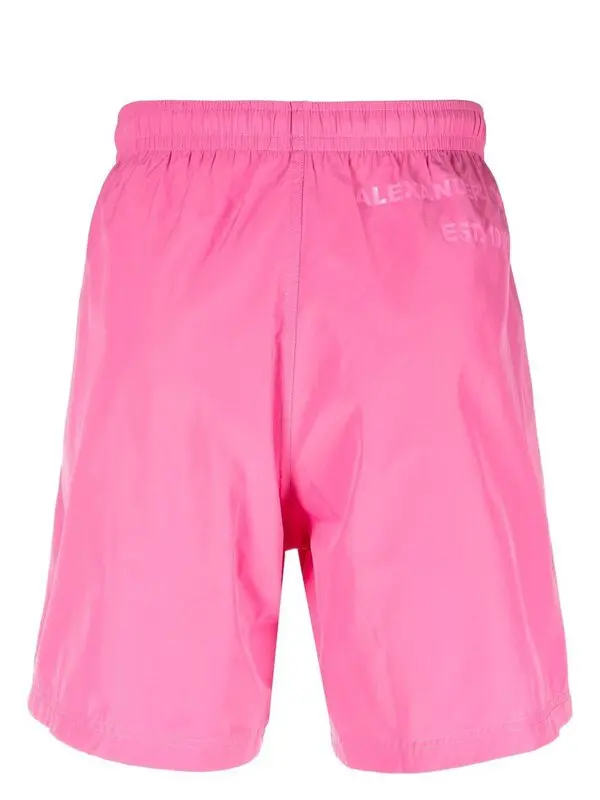 Alexander McQueen Logo-print Swim Shorts - Pink