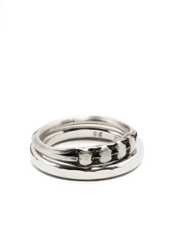 Werkstatt:München Facettes Combination Ring - Silver