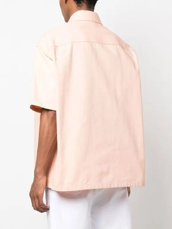 Raf Simons Logo-patch Cotton Shirt - Orange