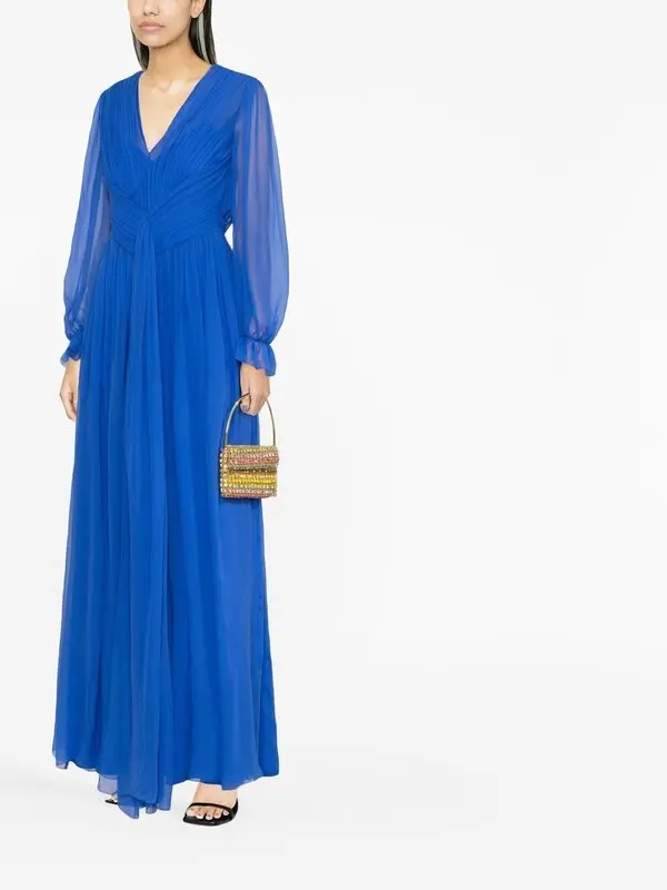 Alberta Ferretti Pleated Gown With Bow Detail