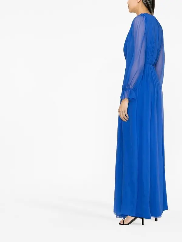 Alberta Ferretti Pleated Gown With Bow Detail