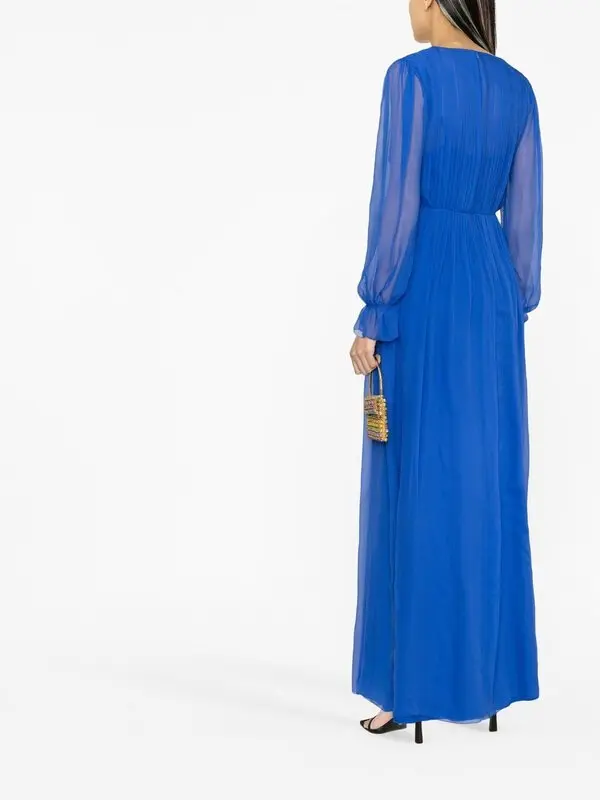 Alberta Ferretti Pleated Gown With Bow Detail