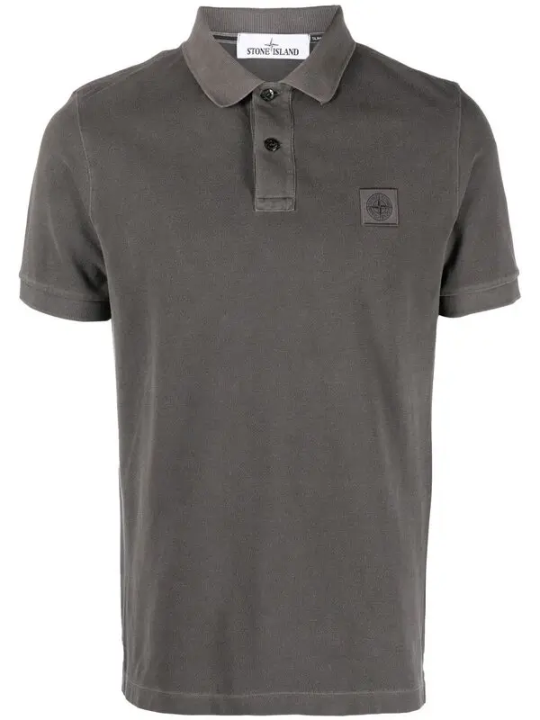 Stone Island Compass-logo Polo Shirt - Grey