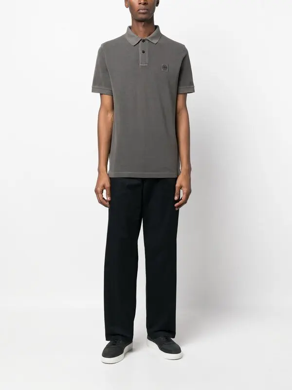 Stone Island Compass-logo Polo Shirt - Grey