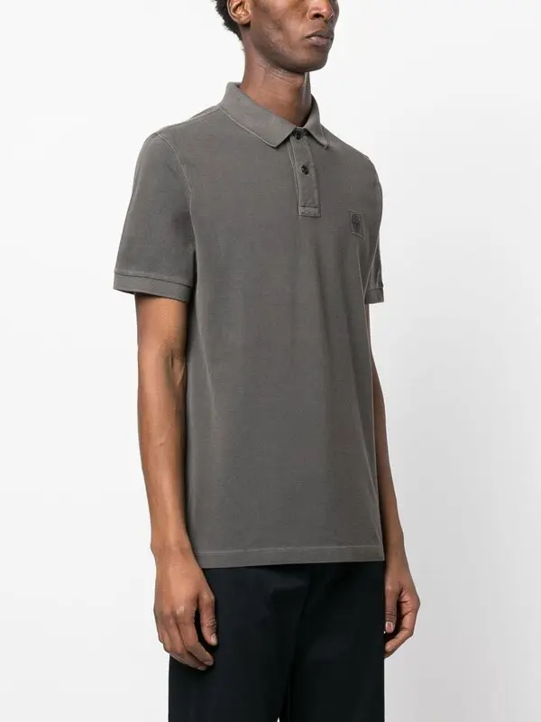 Stone Island Compass-logo Polo Shirt - Grey