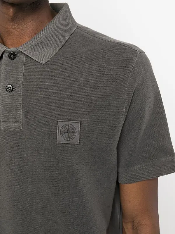 Stone Island Compass-logo Polo Shirt - Grey