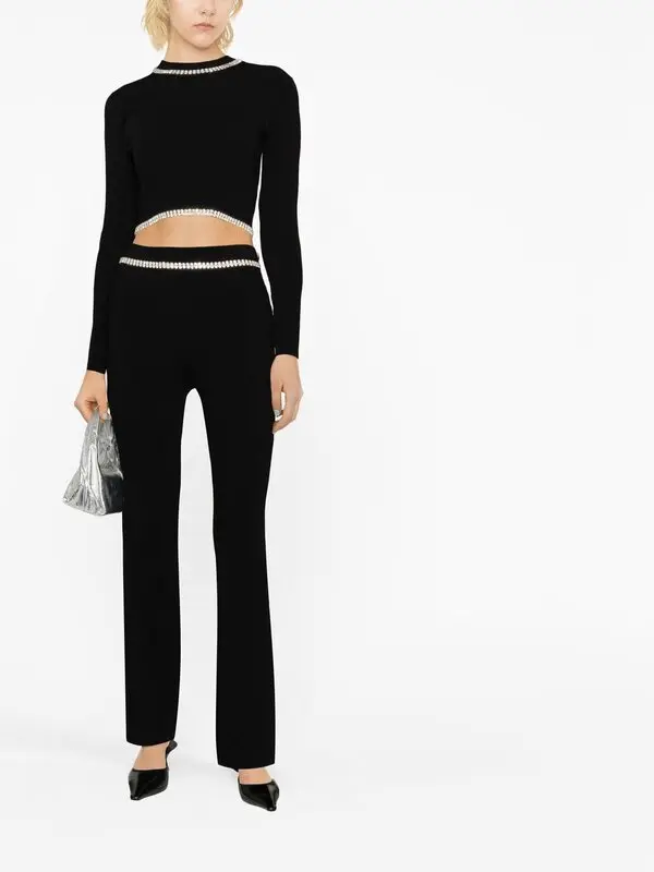 Rabanne Crystal-embellished Flared Trousers