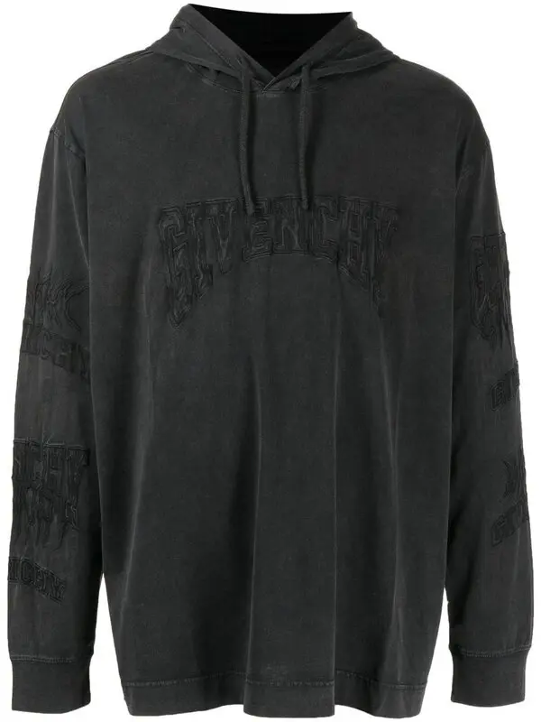 Givenchy Embroidered Logo Faded-effect Hoodie