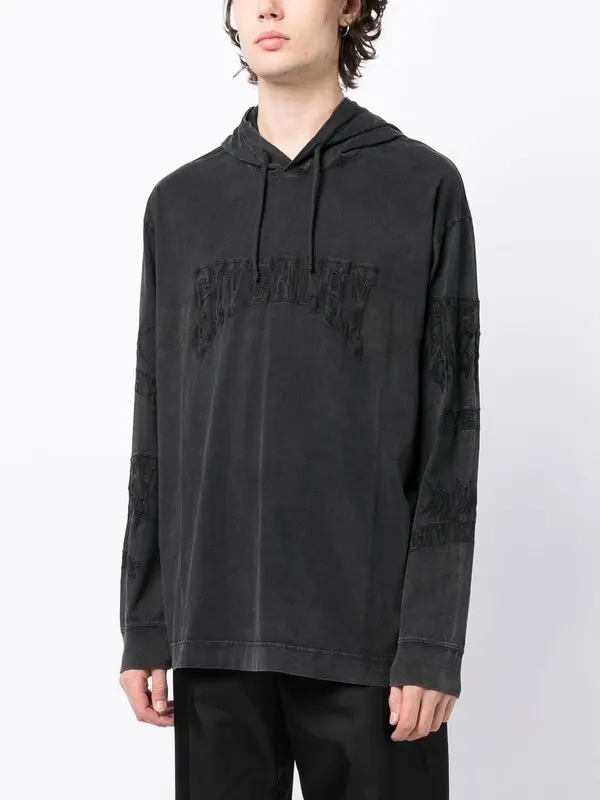 Givenchy Embroidered Logo Faded-effect Hoodie