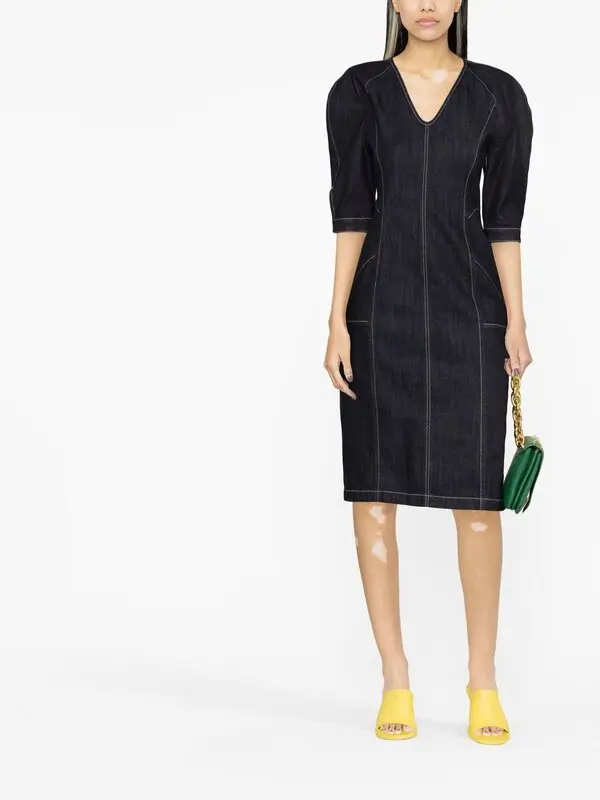 Alberta Ferretti Denim Midi Dress