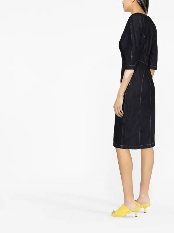 Alberta Ferretti Denim Midi Dress
