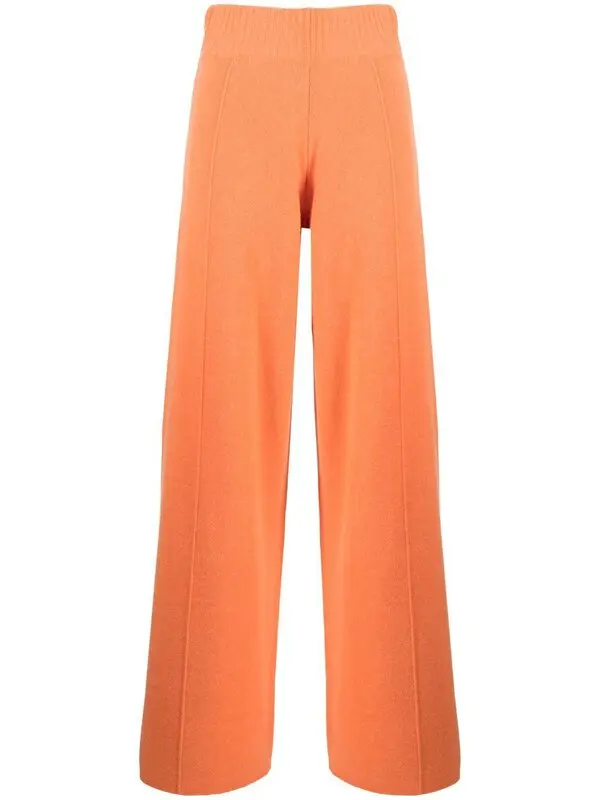 Pringle Of Scotland High-waisted Knitted Trousers - Orange