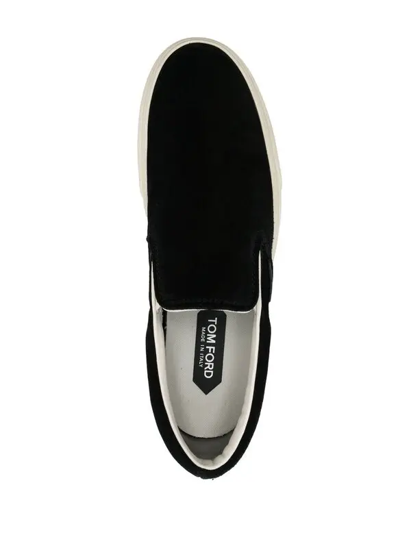 TOM FORD Suede Slip-on Sneakers - Black