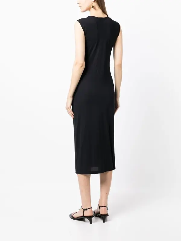 JIL SANDER Round Neck Sleeveless Maxi Dress - Black