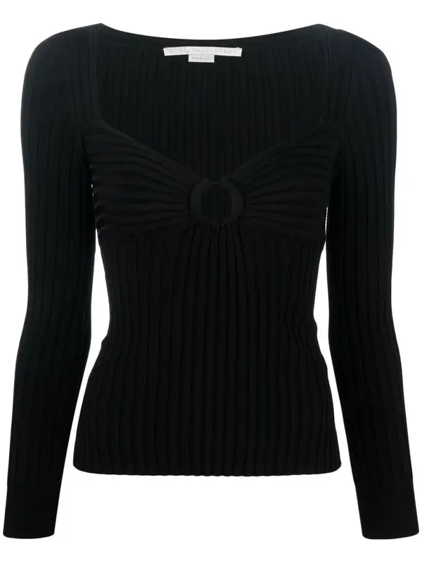 Stella McCartney Cut-out Knit Top - Black