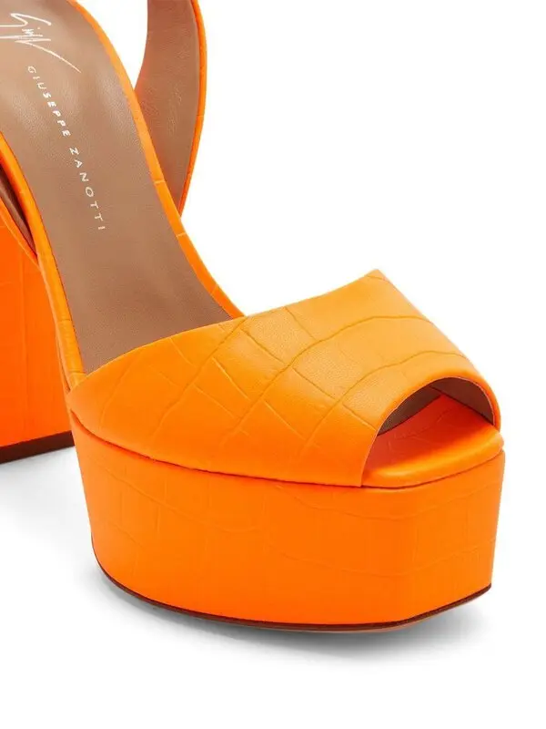 GIUSEPPE ZANOTTI 120mm Betty Platform Sandals - Orange