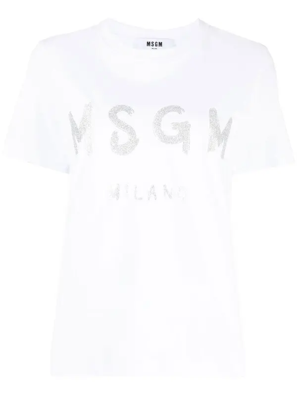 MSGM Logo-print Short-sleeve T-shirt - White