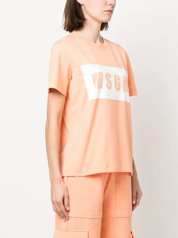 MSGM Logo-print Short-sleeve T-shirt - Orange
