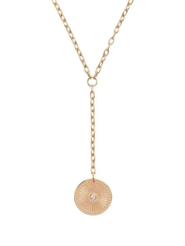 Zoe Chicco 14kt Yellow Sunbeam Drop Necklace - Gold