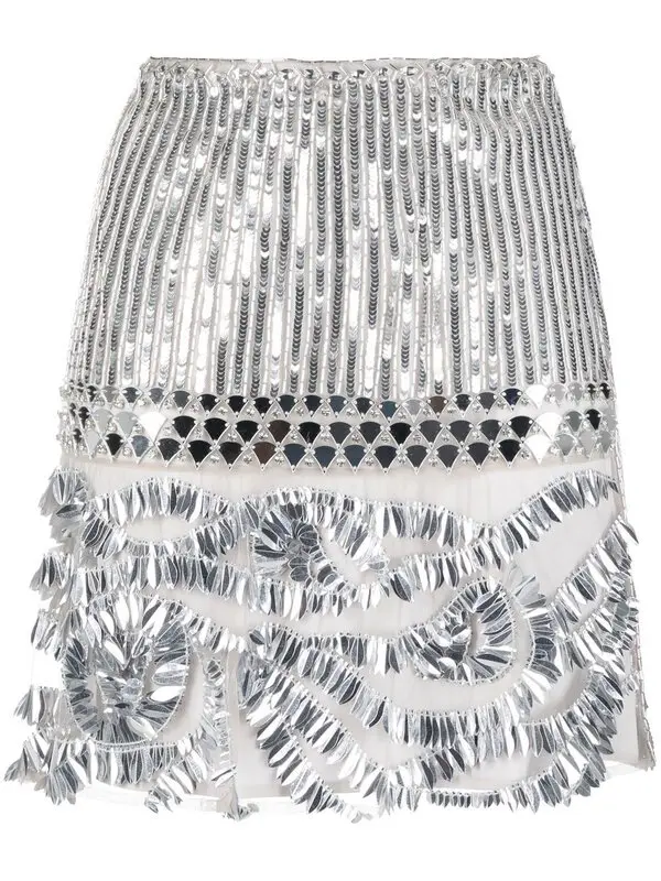 Alberta Ferretti Sequin-embellished Mini Skirt