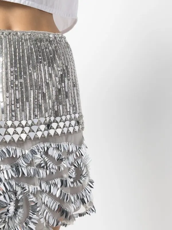 Alberta Ferretti Sequin-embellished Mini Skirt