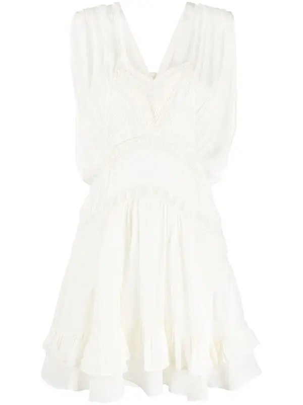IRO PARIS Sleeveless Ruffle Hem Short Dress