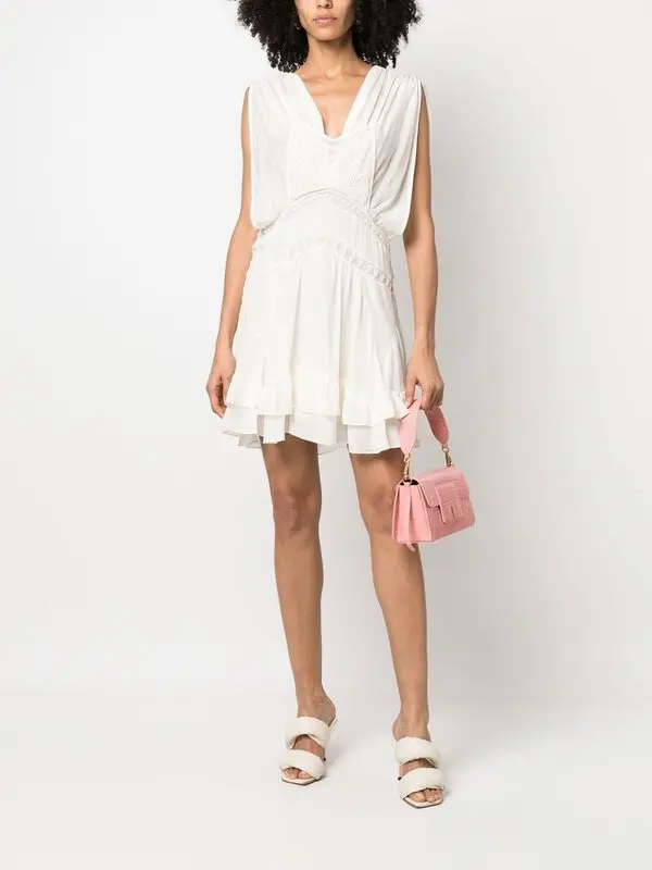 IRO PARIS Sleeveless Ruffle Hem Short Dress