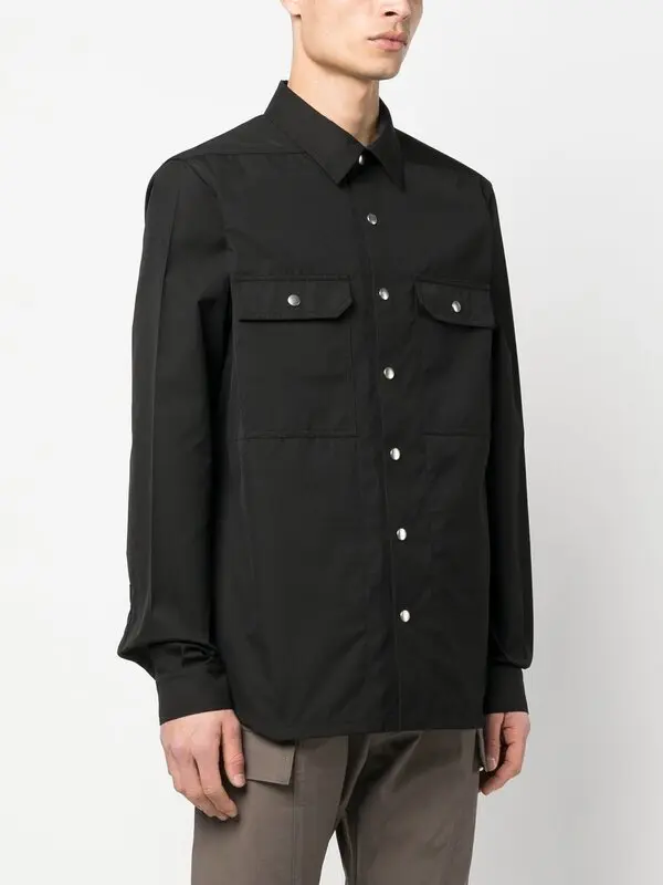 Rick Owens Long-sleeved Cotton Shirt Jacket