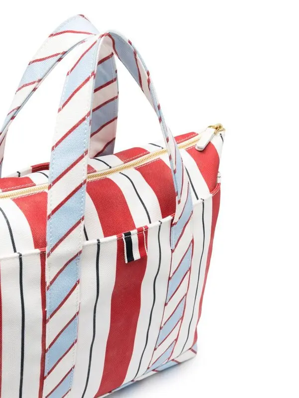 Thom Browne Stripe-pattern Tote Bag - Red