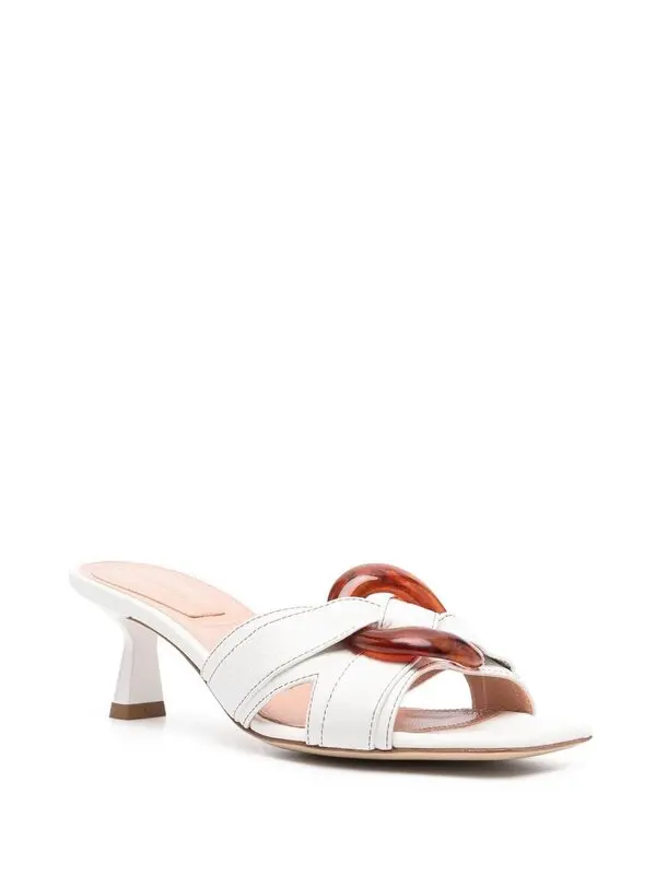 Alberta Ferretti Resin-aliqué Heeled Mules