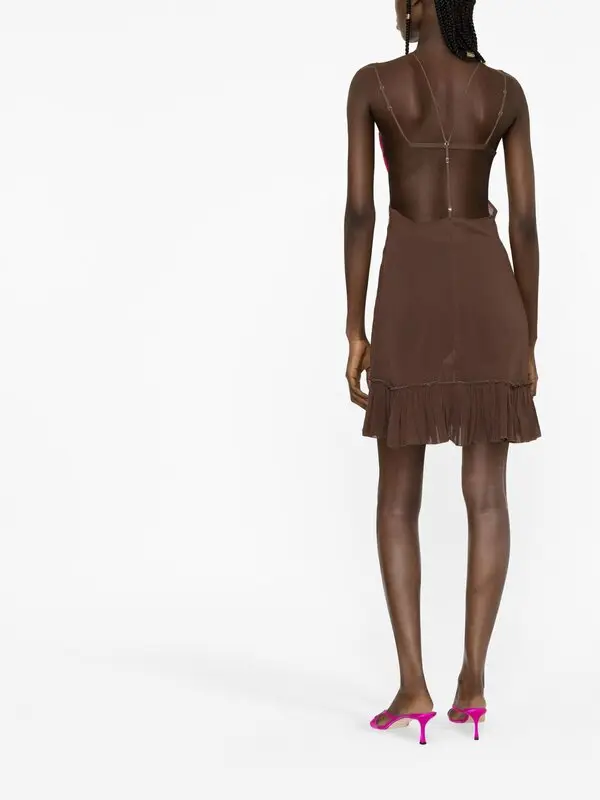 nensi dojaka brown dress Nensi Dojaka SSENSE Exclusive Black and Brown Twisted Mini Dress Nensi  Dojaka