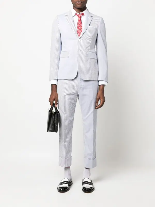 Thom Browne Cropped Seersucker Trousers