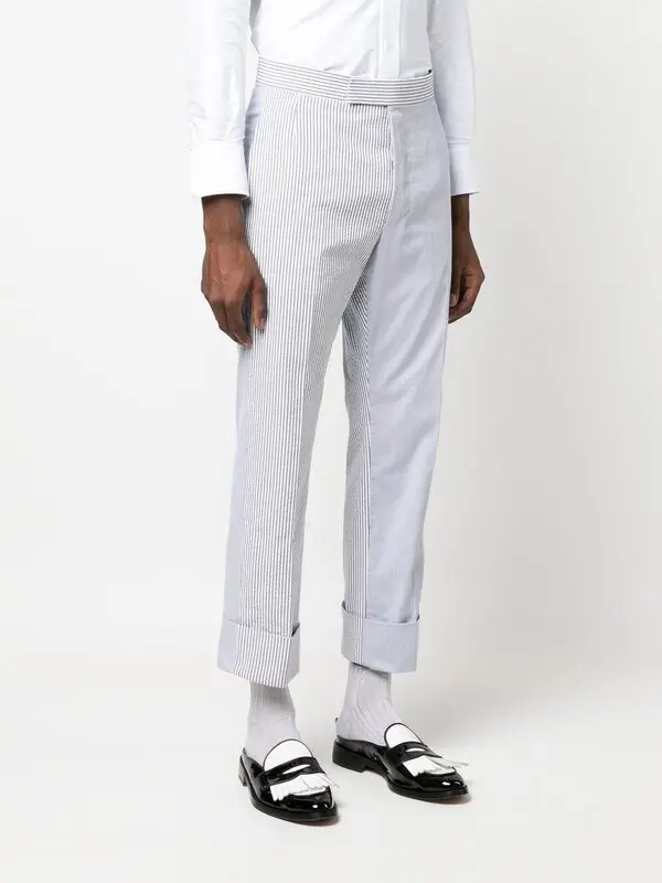 Thom Browne Cropped Seersucker Trousers