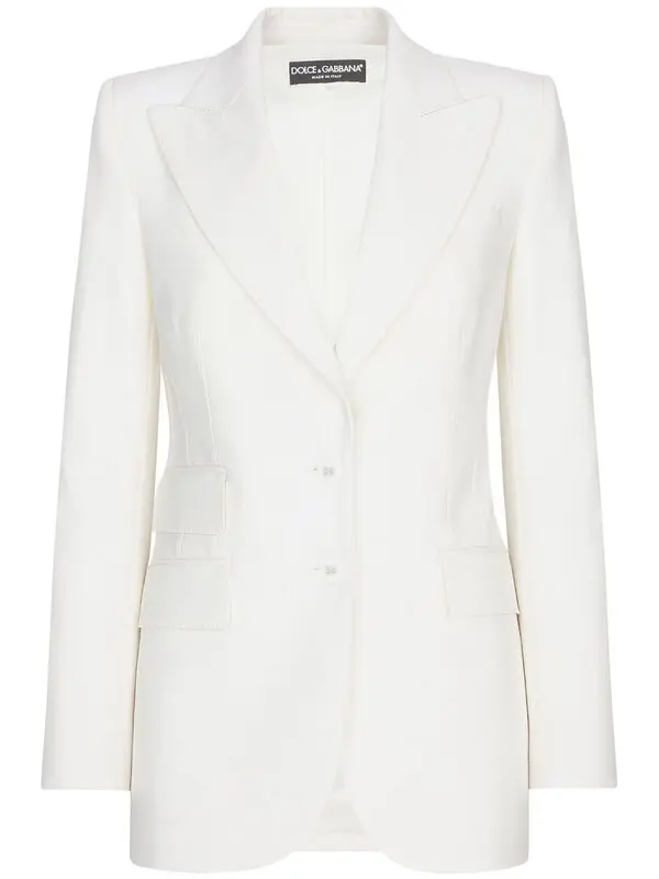 Dolce & Gabbana Single-breasted Wool Blazer - White