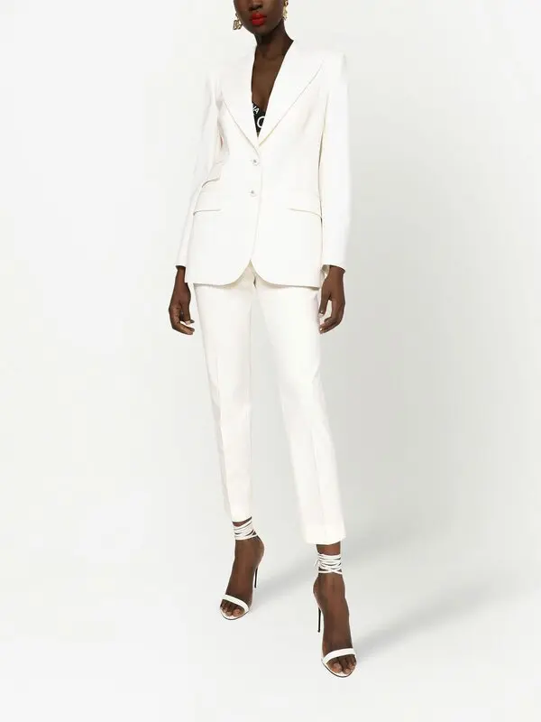 Dolce & Gabbana Single-breasted Wool Blazer - White