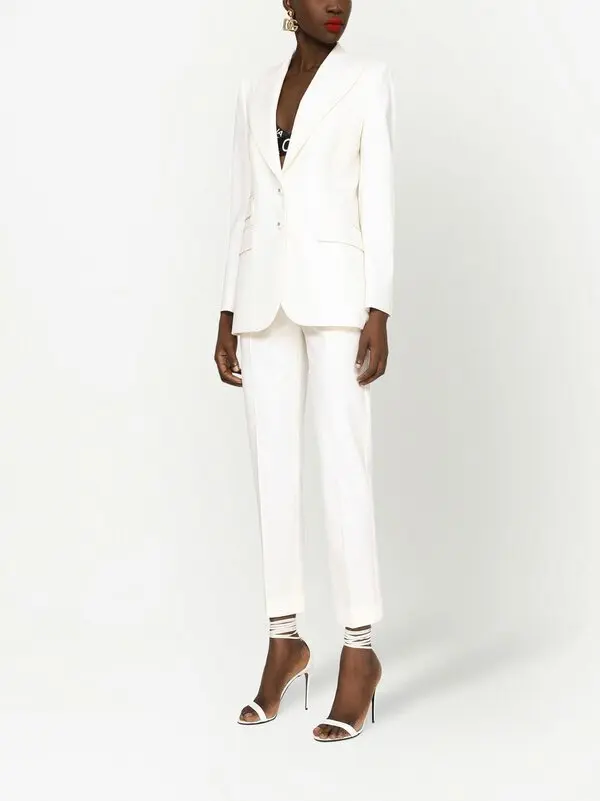 Dolce & Gabbana Single-breasted Wool Blazer - White