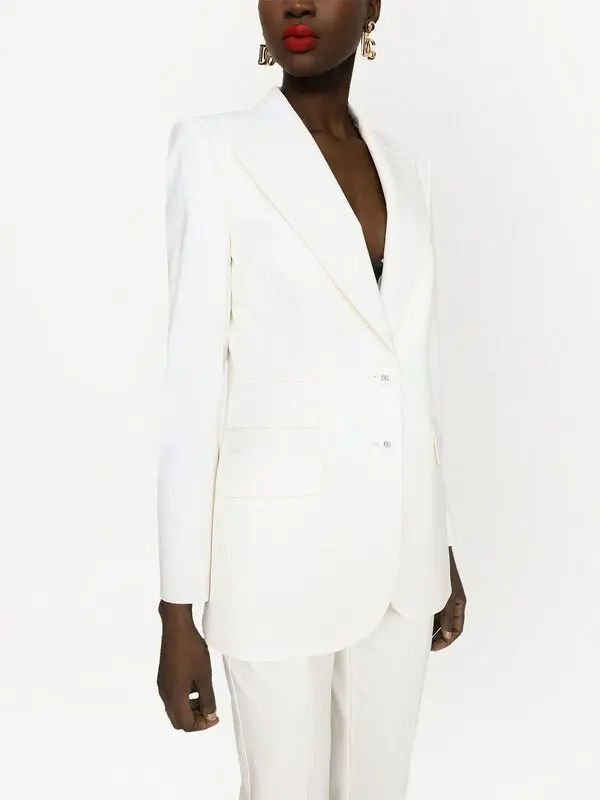 Dolce & Gabbana Single-breasted Wool Blazer - White