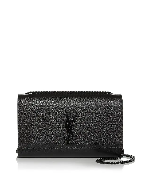 Saint Laurent Kate Medium Shoulder Bag - Black Grain Leather/black