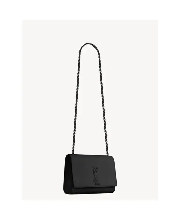 Saint Laurent Kate Medium Shoulder Bag - Black Grain Leather/black