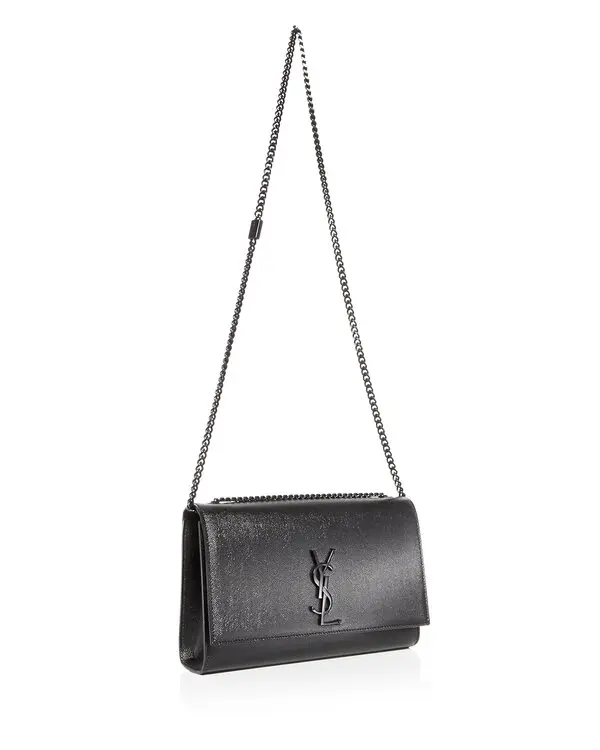 Saint Laurent Kate Medium Shoulder Bag - Black Grain Leather/black