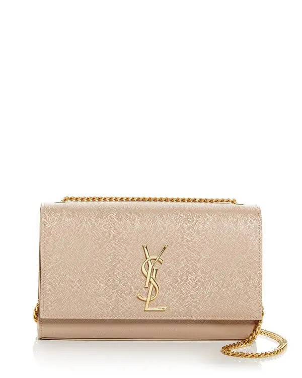 Saint Laurent Kate Medium Shoulder Bag - Dark Beige Grain Leather/gold