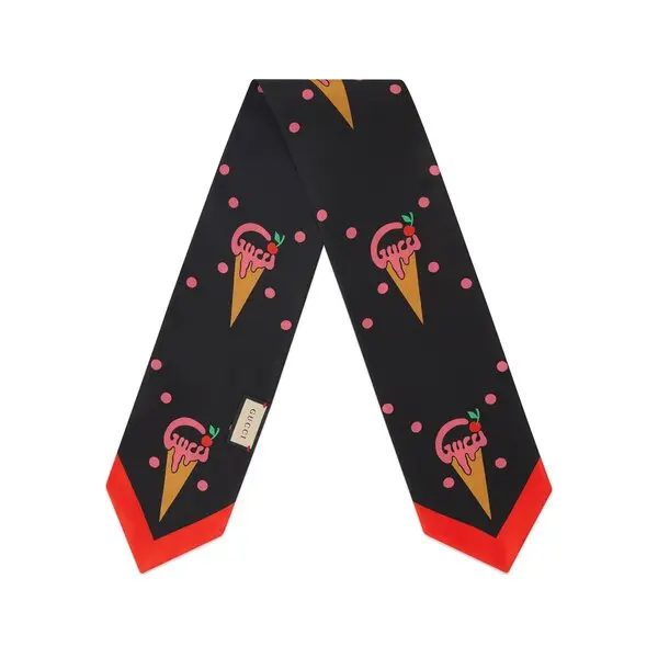 Gucci Ice Cream Print Neck Bow