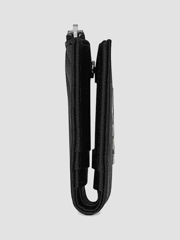 Saint Laurent Cassandre Matelassé Bi-fold Wallet In Grain De Poudre Embossed Leather - Nero