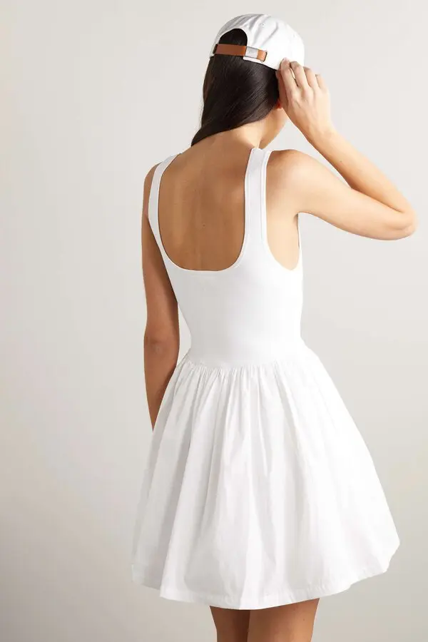 The Upside Matchpoint Gracie Cotton-Piqu And Pleated Shell Tennis Dress In  White - 35% Off | Editorialist