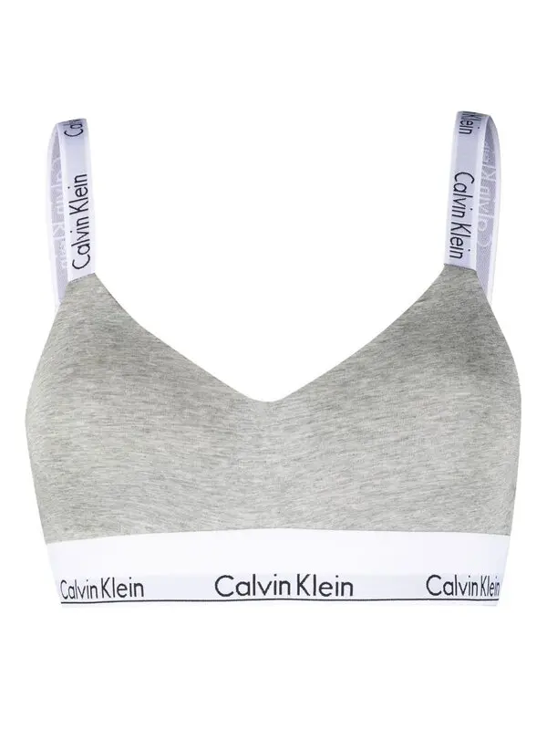 Calvin Klein Logo-trim T-shirt Bra - Grey