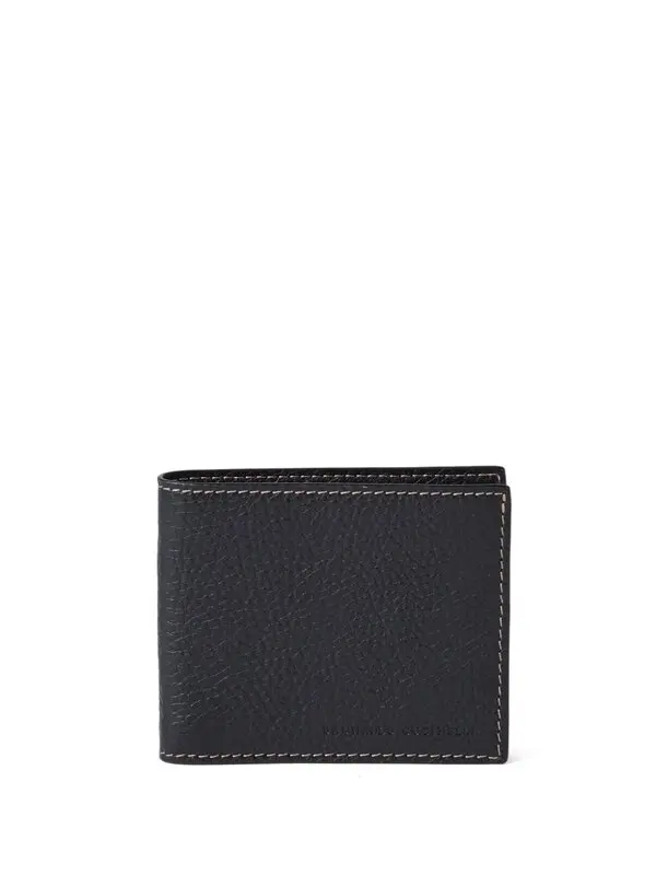 Brunello Cucinelli Bi-fold Leather Wallet - Black